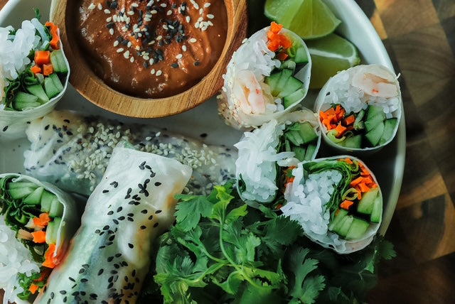 Fresh Thai Summer Rolls with Peanut Coconut Dipping Sauce – BrocElite